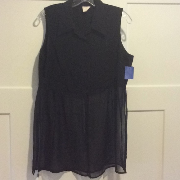 Tops | New Button Solid And Sheer Top | Poshmark